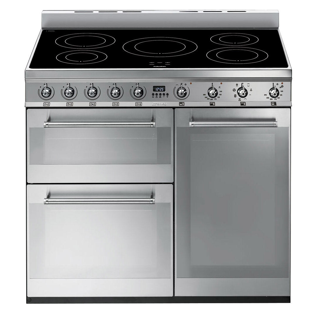 Smeg SY93I 90cm Symphony Induction Double Oven Range Cooker St St smeg-sy93i-90cm-symphony-induction-double-oven-range-cooker-st-st