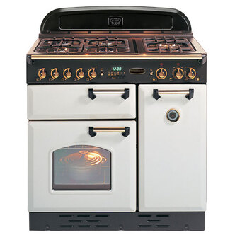 Rangemaster 74040 90cm Classic Lpg Range Cooker White Brass Trim ...