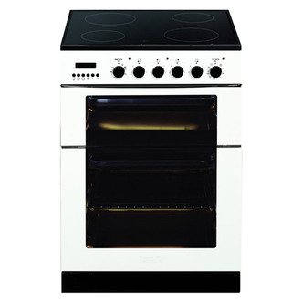 Baumatic Bce625w 60cm Twin Cavity Electric Cooker In White | Gigabean