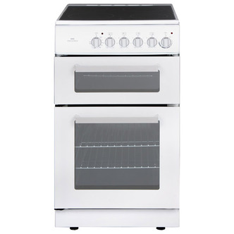 New World Etc50 Whi 50cm Twin Cavity Electric Cooker In White Ceramic ...