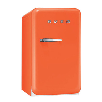 Smeg Fab5lo 45cm Retro Fab Left Hand Hinge Mini Bar Fridge Orange | Podblab