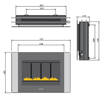 Smeg L23lin Linea Flueless Landscape Gas Fire In Stainless Steel | Leemm