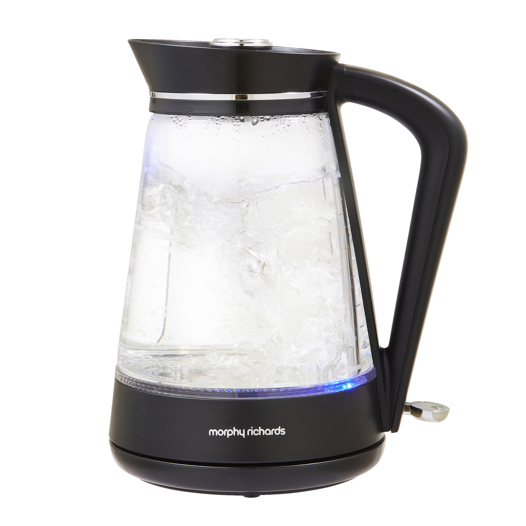 Morphy Richards 108004 Glass Jug Kettle - Black/Chrome/Clear 1.7L 3kW