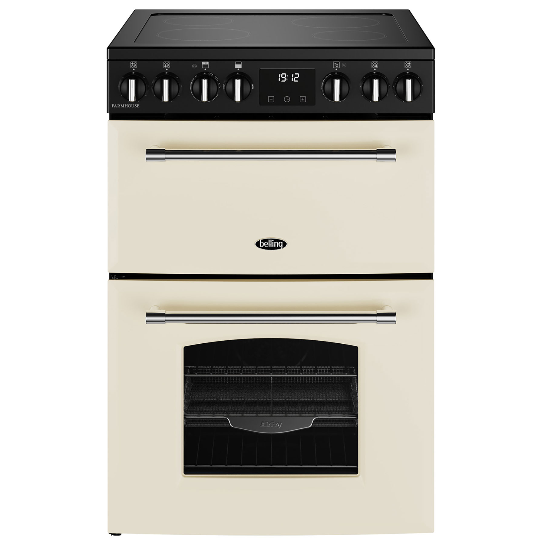 Belling 444411811 60cm Wide Farmhouse Double Oven Cooker in Cream ...