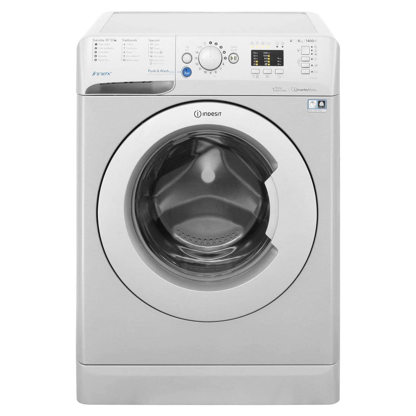 Indesit Innex 7kg 1400rpm Washing Machine Silver