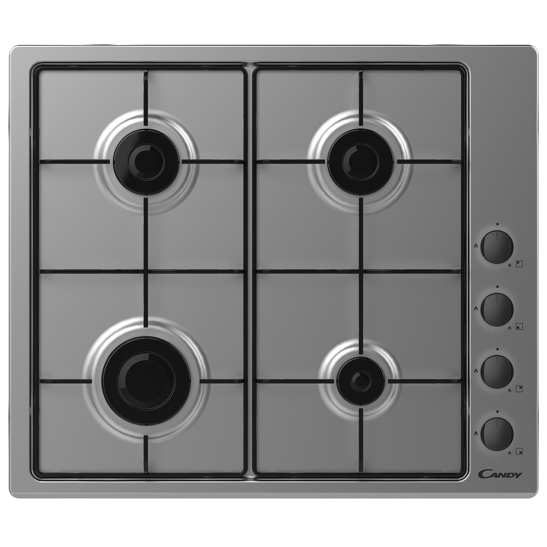Candy CHW6LBX 60cm 4 Burner Gas Hob in Stainless Steel