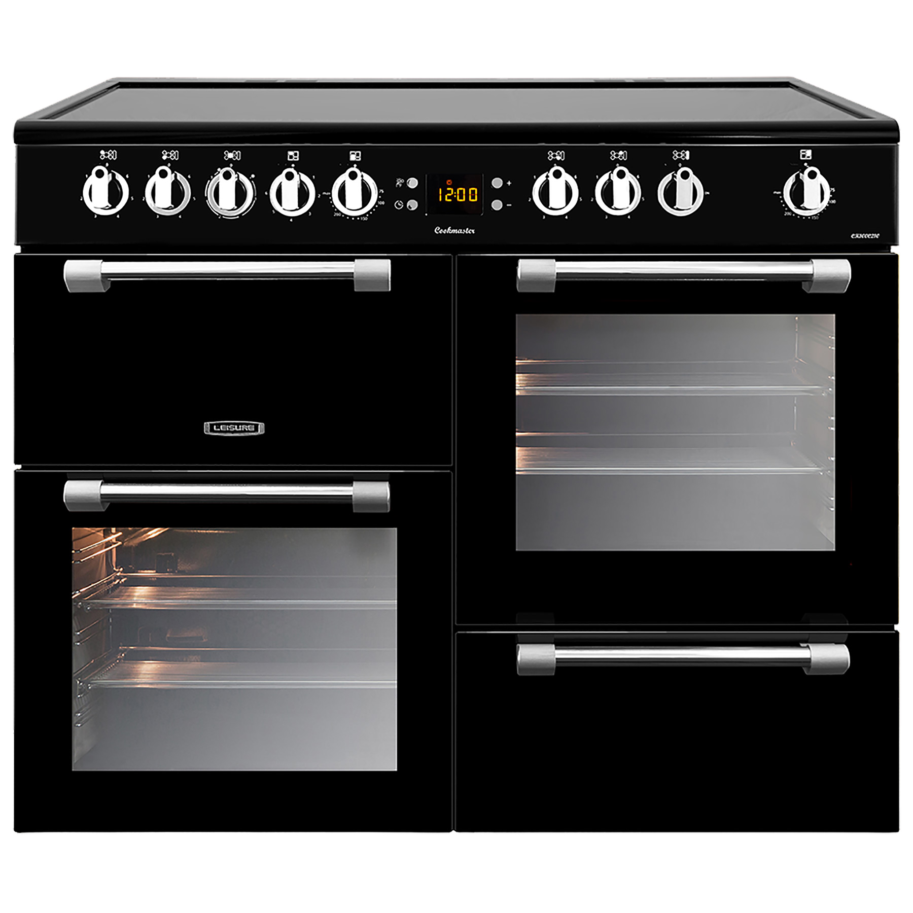 Leisure CK100C210K 100cm Wide Cookmaster Ceramic Range Cooker in Black
