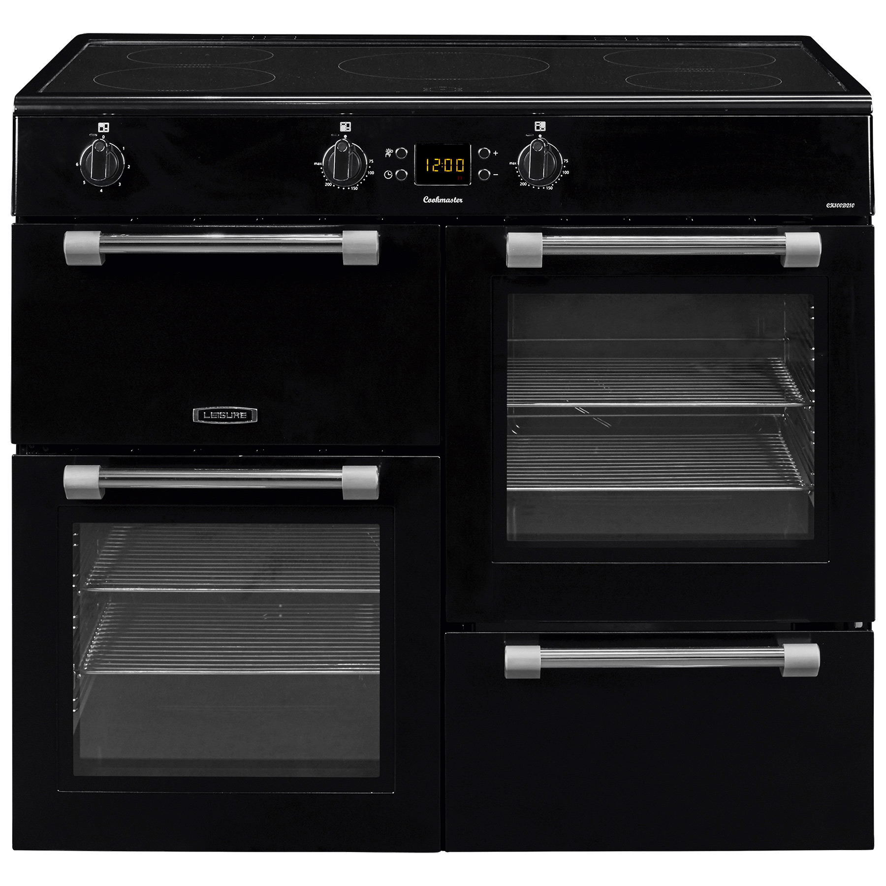 Leisure CK100D210K 100cm Wide Cookmaster Induction Range Cooker in Black
