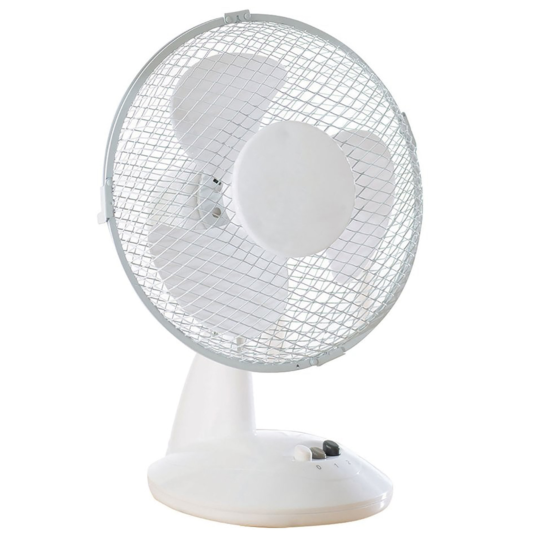 Daewoo COL1062GE 9-Inch Oscillating Table Fan in White - 2 Speeds