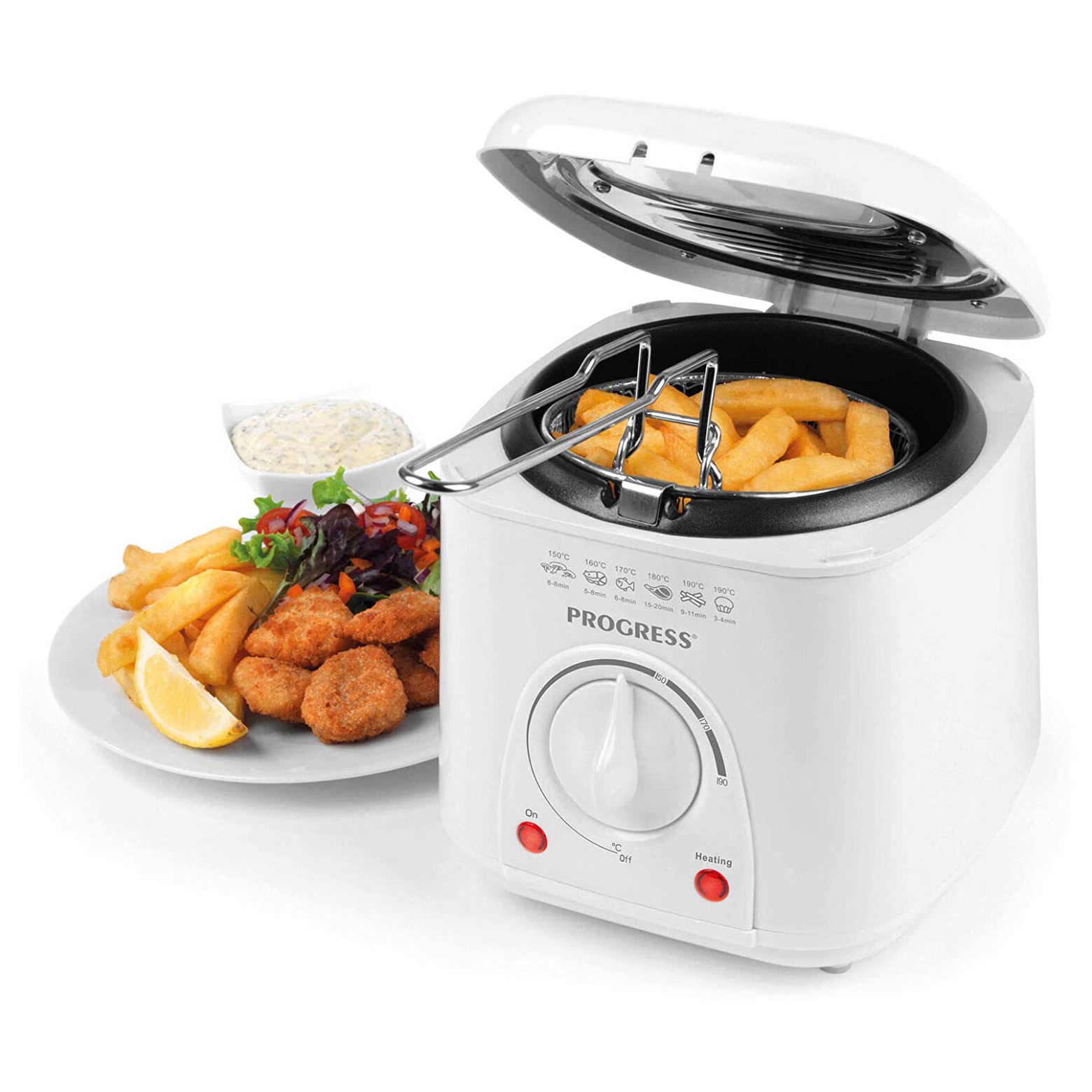 Progress EK2969P Compact Deep Fryer in White 1 Litre Capacity 950W