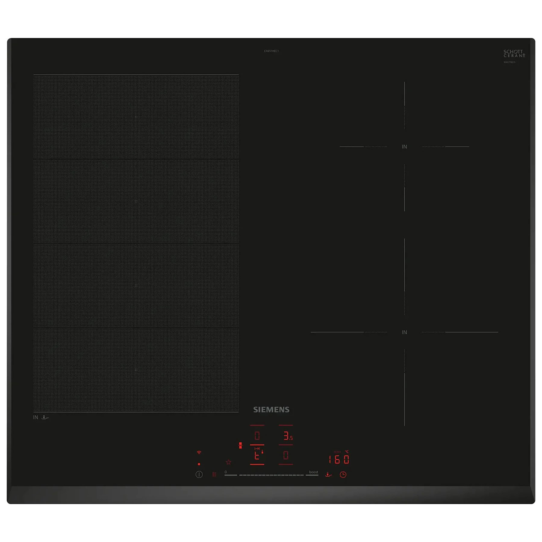 Siemens EX651HEC1E iQ700 60cm Built In FlexInduction Hob in Black