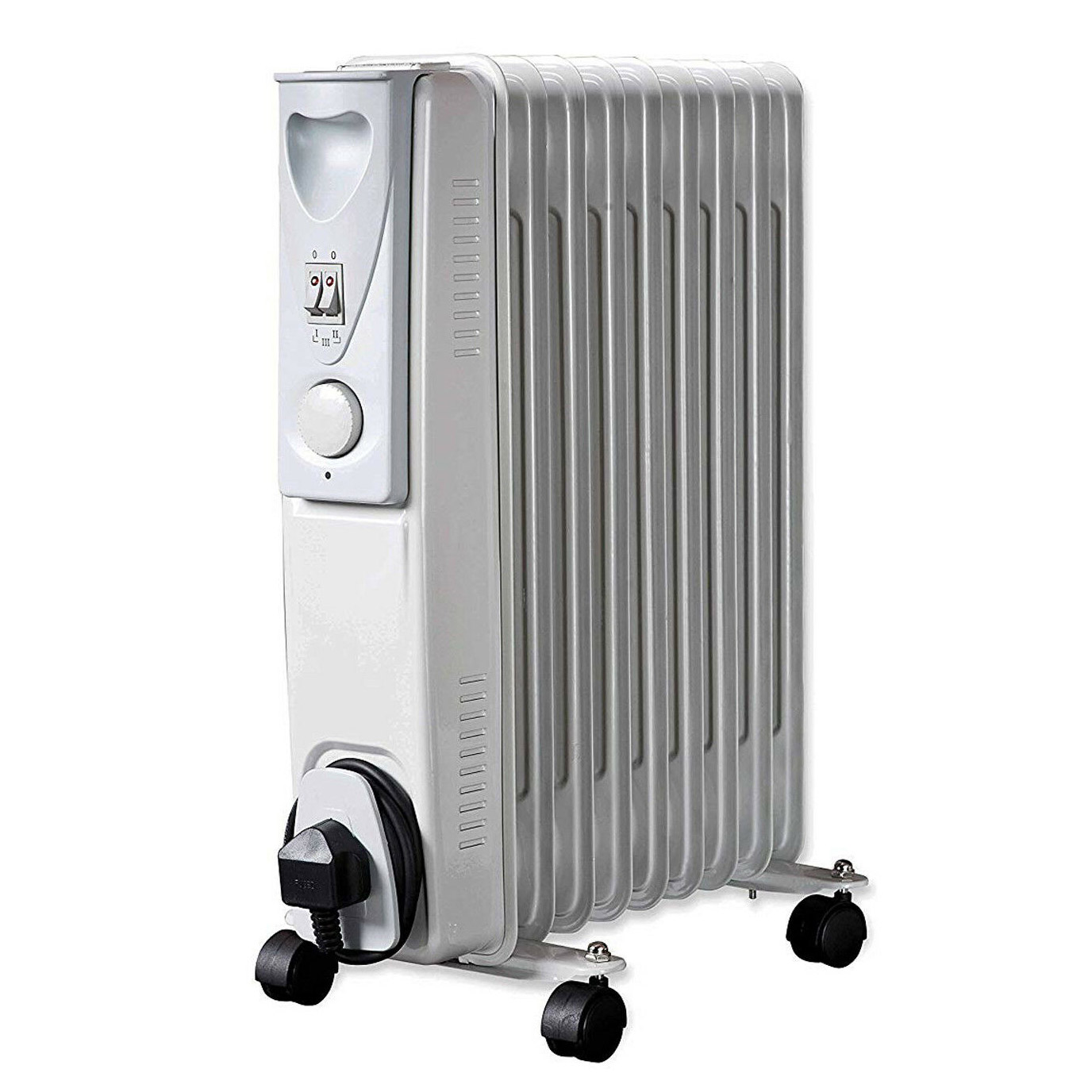 Daewoo HEA1141GE 2000W Oil Filled Radiator in White 3 Heat Settings