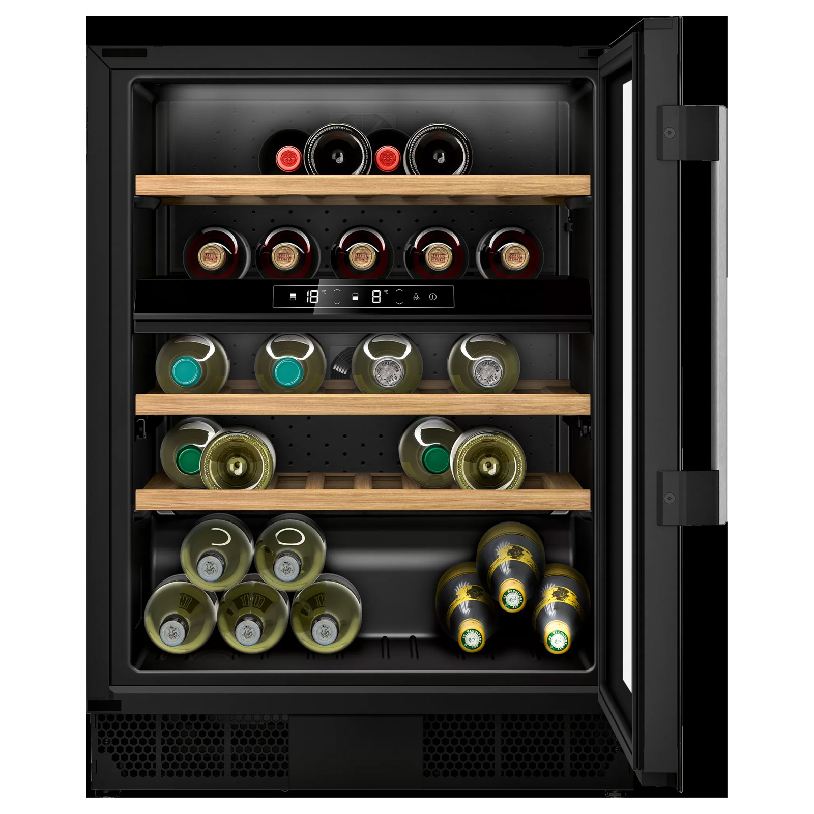 Neff KU9213HG0G N70 60cm Wide Built-In D/Zone Wine Cooler Black 44 Btl