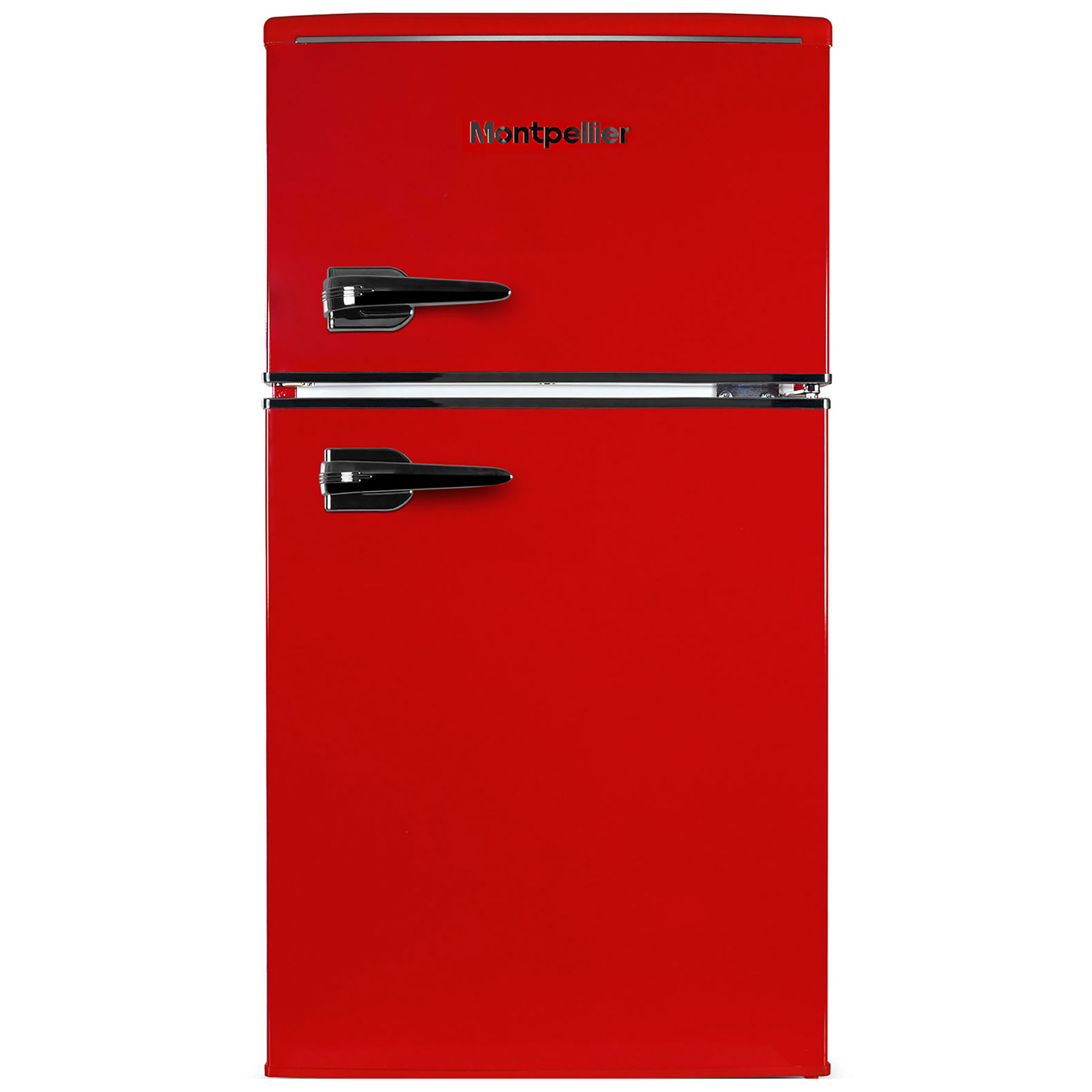 Montpellier MAB2035ER 87cm High 80/20 Fridge Freezer in Red 45cm Wide