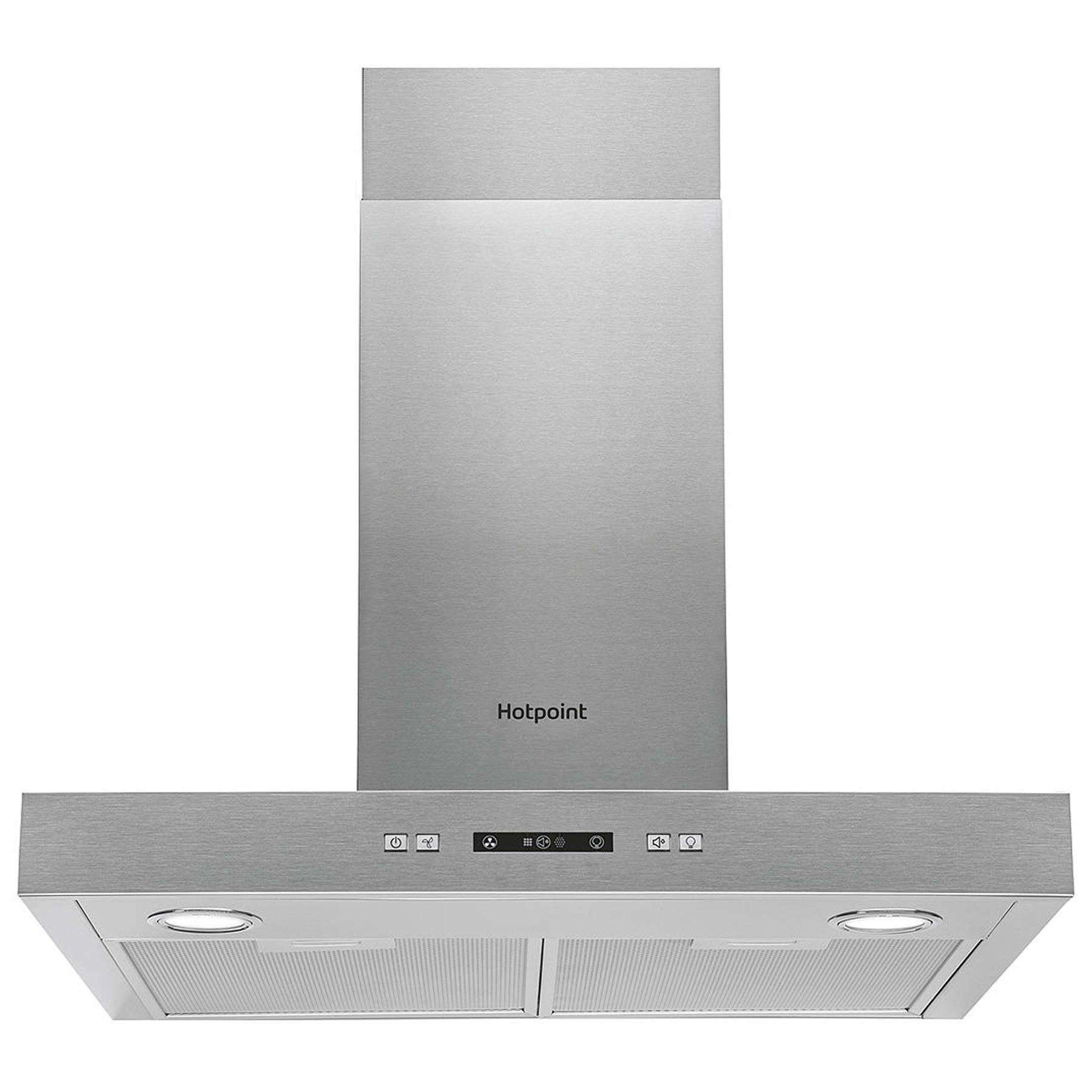 Hotpoint PHBS67FLLIX 60cm Chimney Hood in Stainless Steel 3 Speed Fan