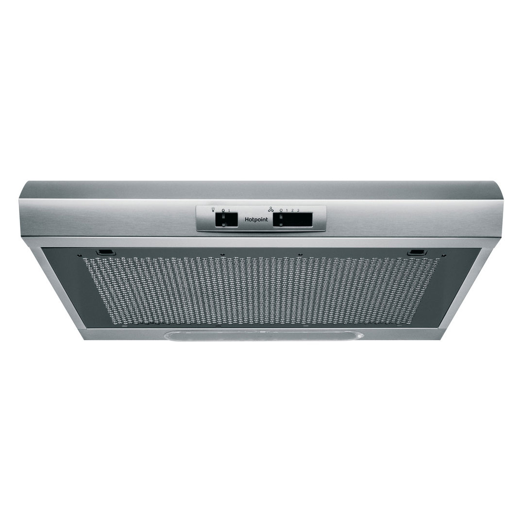 Hotpoint PSLMO65FLSX 60cm Visor Extractor Hood in St/Steel 3 Speed Fan