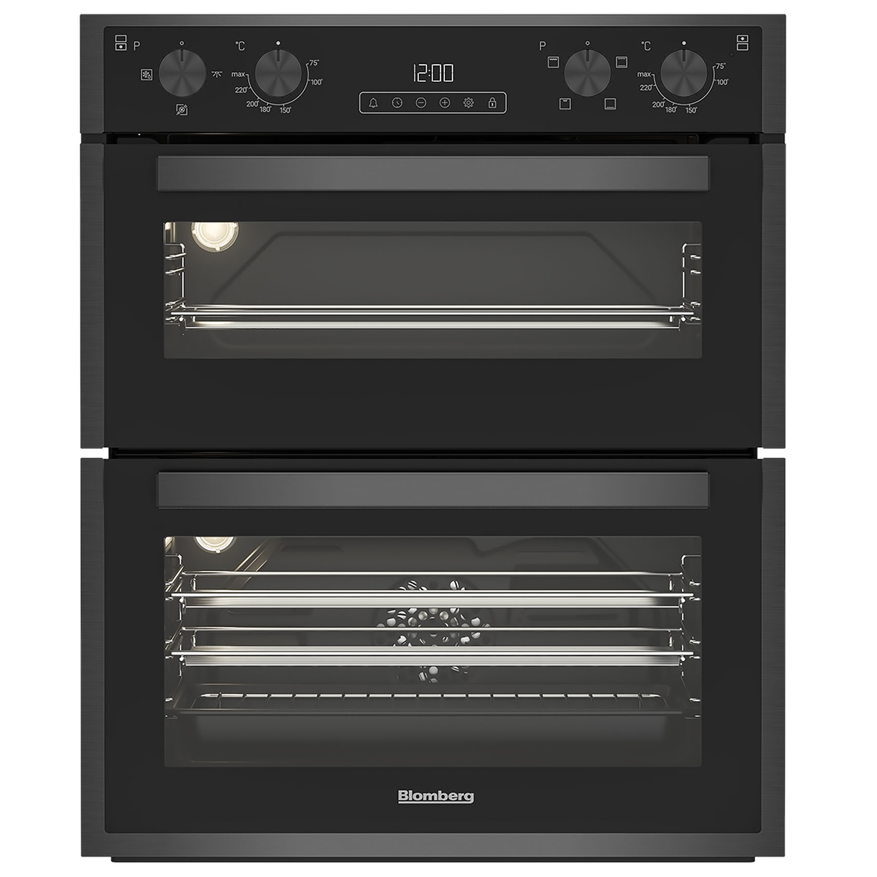 Blomberg ROTN9202DX Built Under Electric Double Oven in Dark Steel