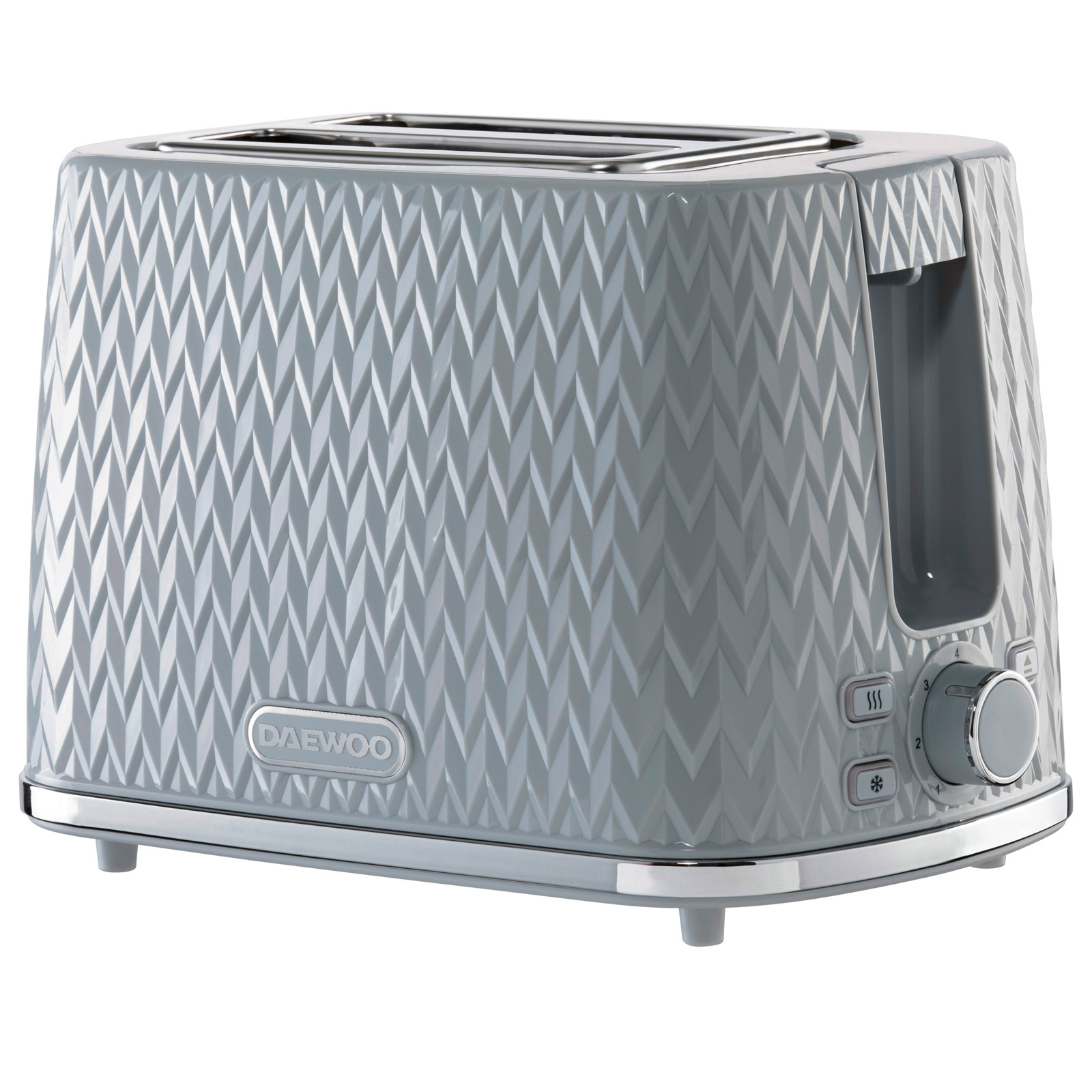 Daewoo SDA1821GE ARGYLE 2 Slice Patterned Toaster in Dark Grey