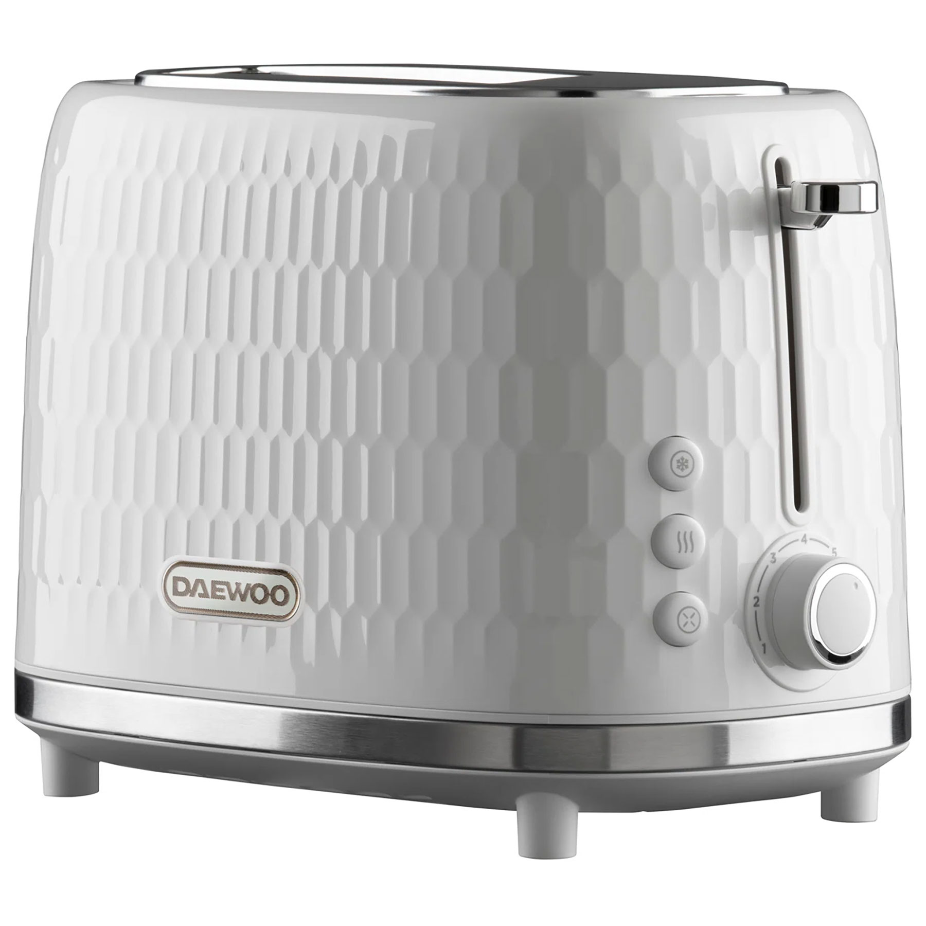 Daewoo SDA2603GE Honeycomb 2-Slice Toaster - White