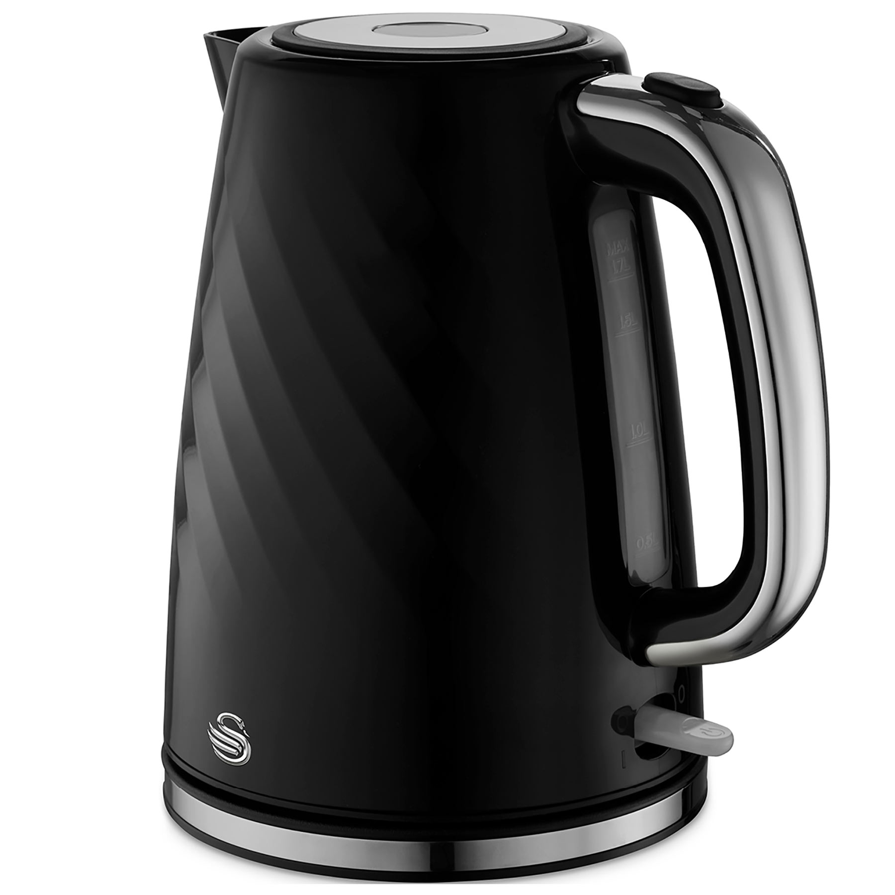Swan SK14611BLK Windsor Textured Kettle in Black - 1.7L 3kW Rapid Boil