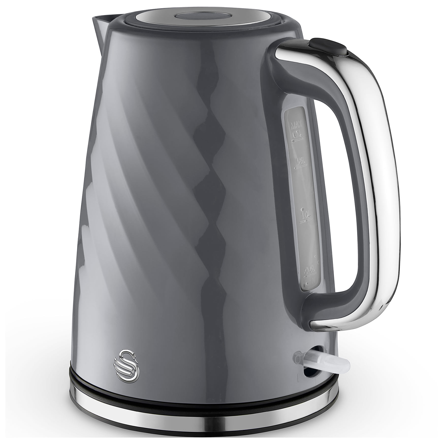 Swan SK14611GRY Windsor Textured Kettle in Grey - 1.7L 3kW Rapid Boil
