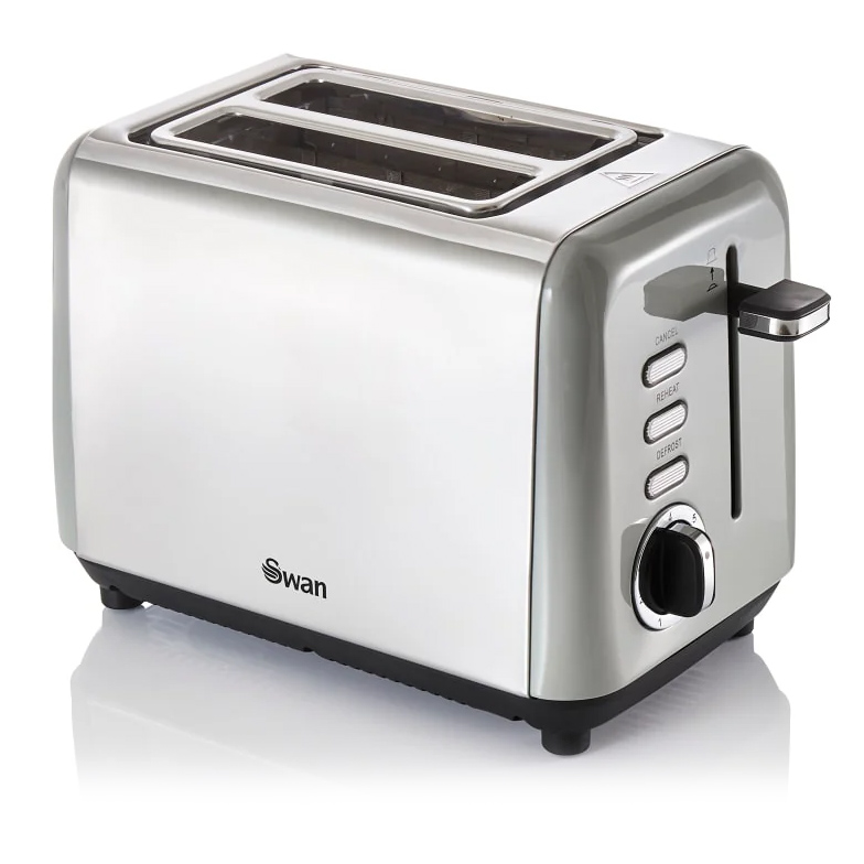 Swan ST14015GRN TownHouse 2 Slice Toaster in Stainless Steel and Grey