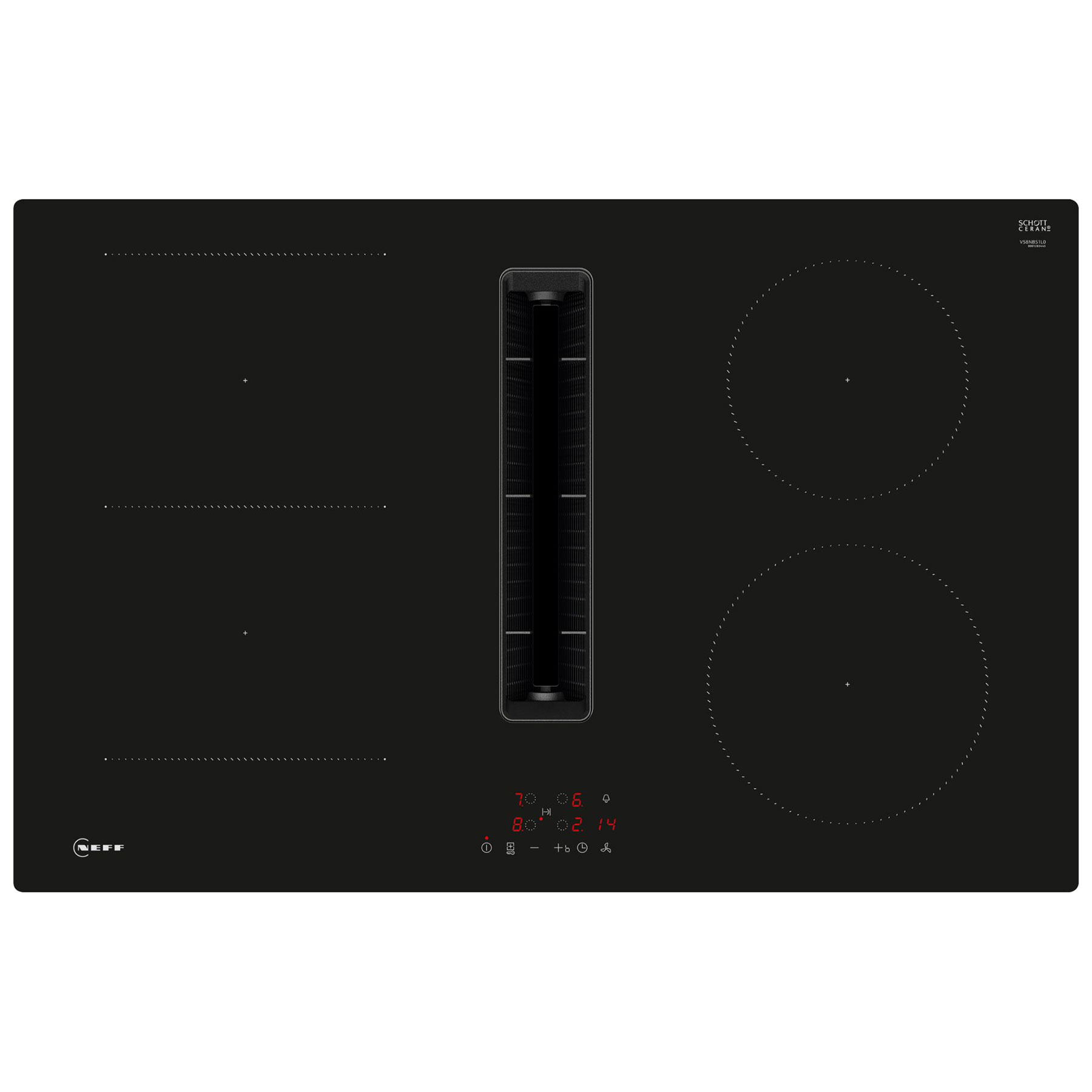 Neff V58NBS1L0 N50 80cm Induction Hob w. Integrated Ventilation Black